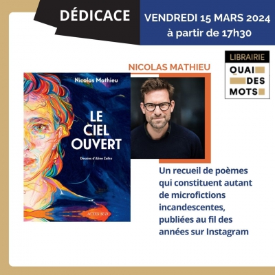 Agenda Epinal - Dédicace de Nicolas Mathieu pour son livre "Le ciel ouvert"